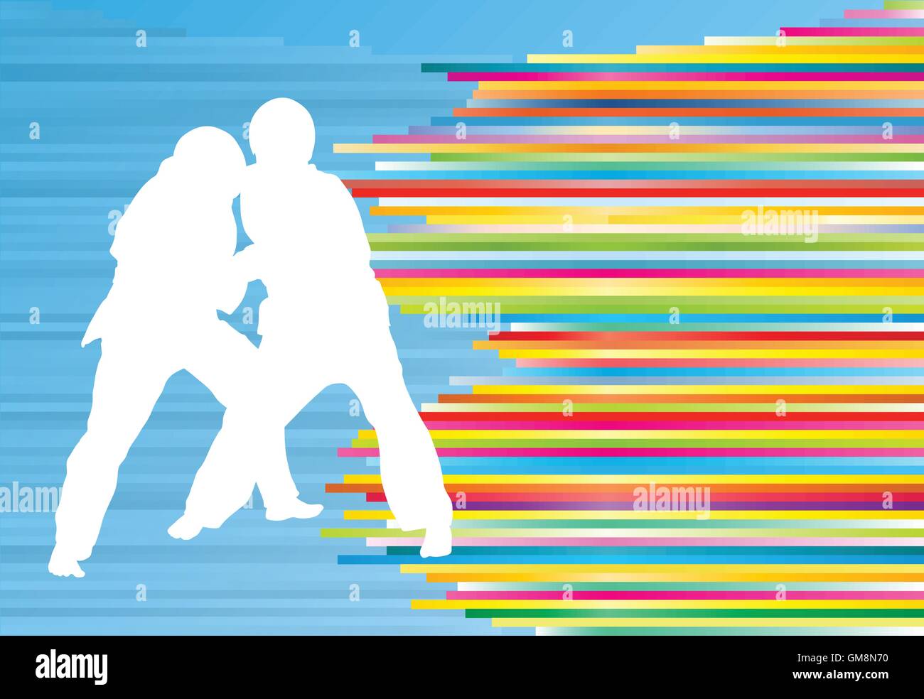 Judo fight boy vector background abstract illustration with colorful ...