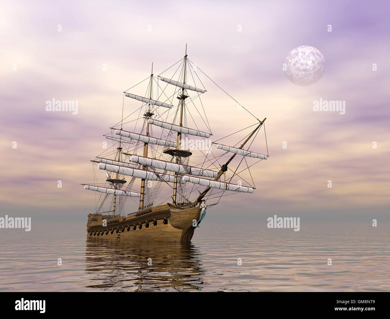 Old Merchant Ship 3d Render High Resolution Stock Photography and ...
