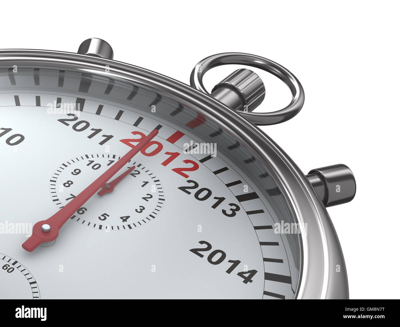 year calendar on stopwatch. Isolated 3D image Stock Photo - Alamy