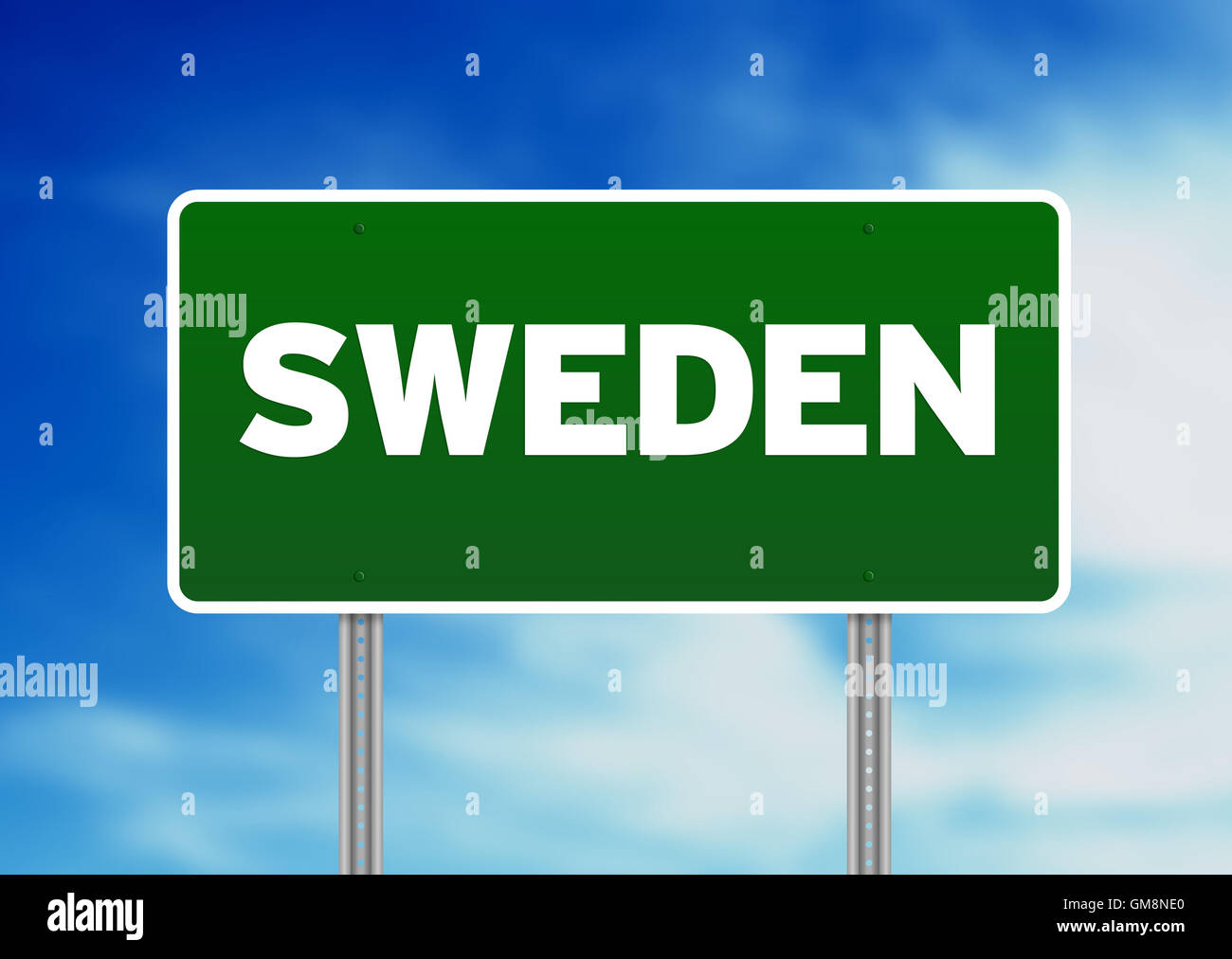 Sweden Highway Sign Stock Photo - Alamy