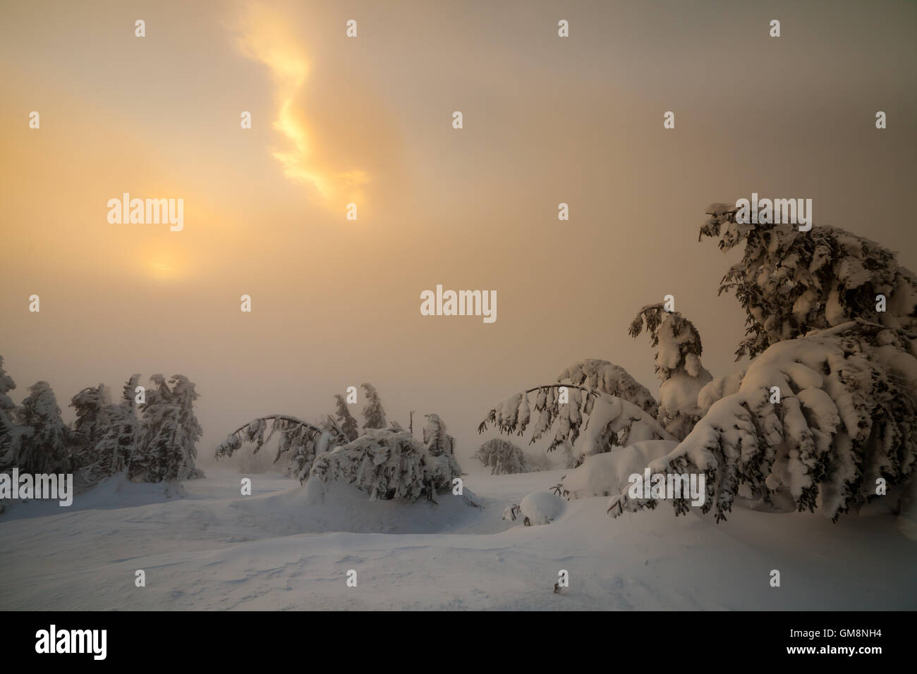 Fantastic winter landscape. Dramatic overcast sky Stock Photo - Alamy