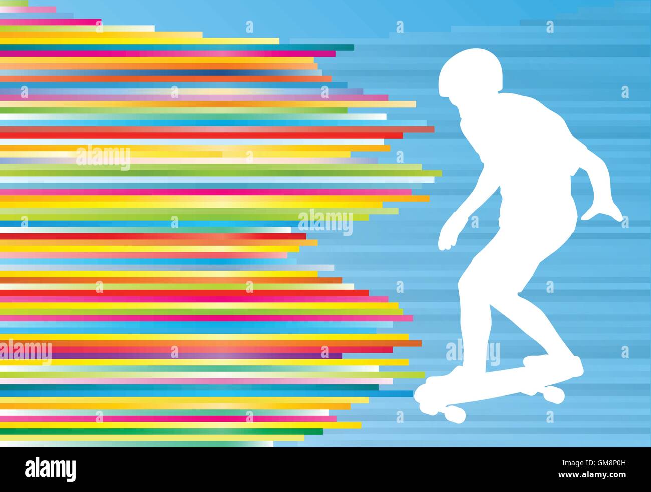 Skateboarding vector background abstract illustration with colorful ...