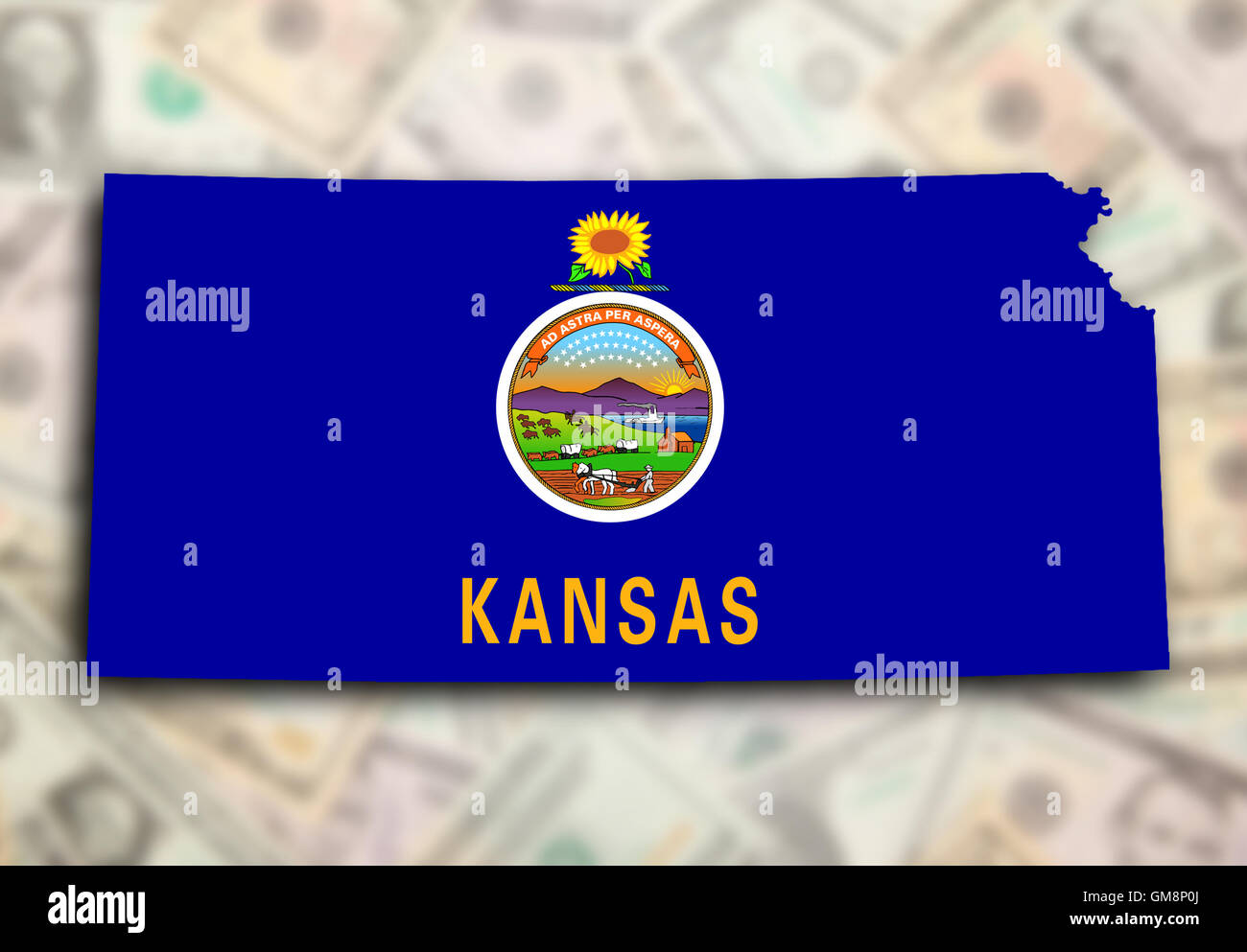 Kansas map relief hi-res stock photography and images - Alamy