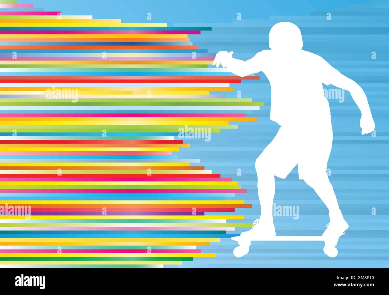 Skateboarding vector background abstract illustration with colorful ...