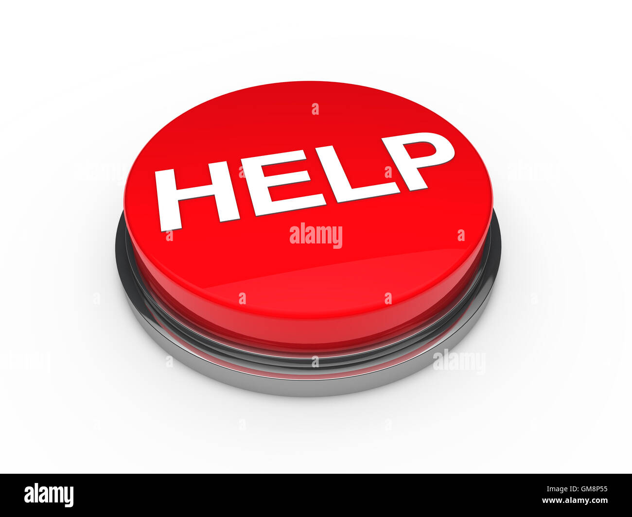 3d button help red Stock Photo - Alamy