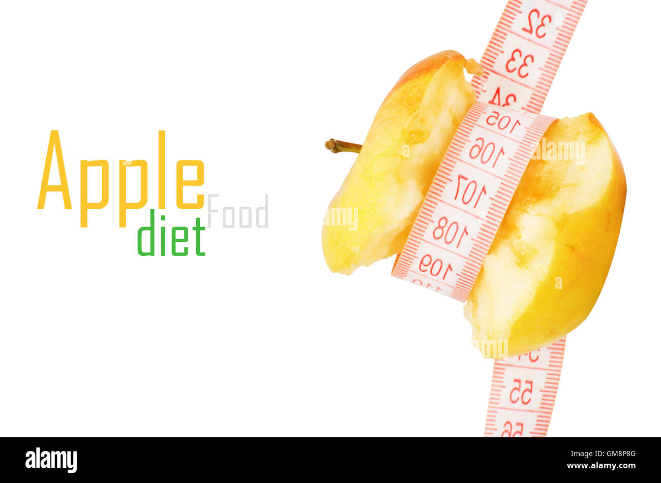 Apple with measurement Stock Photo - Alamy