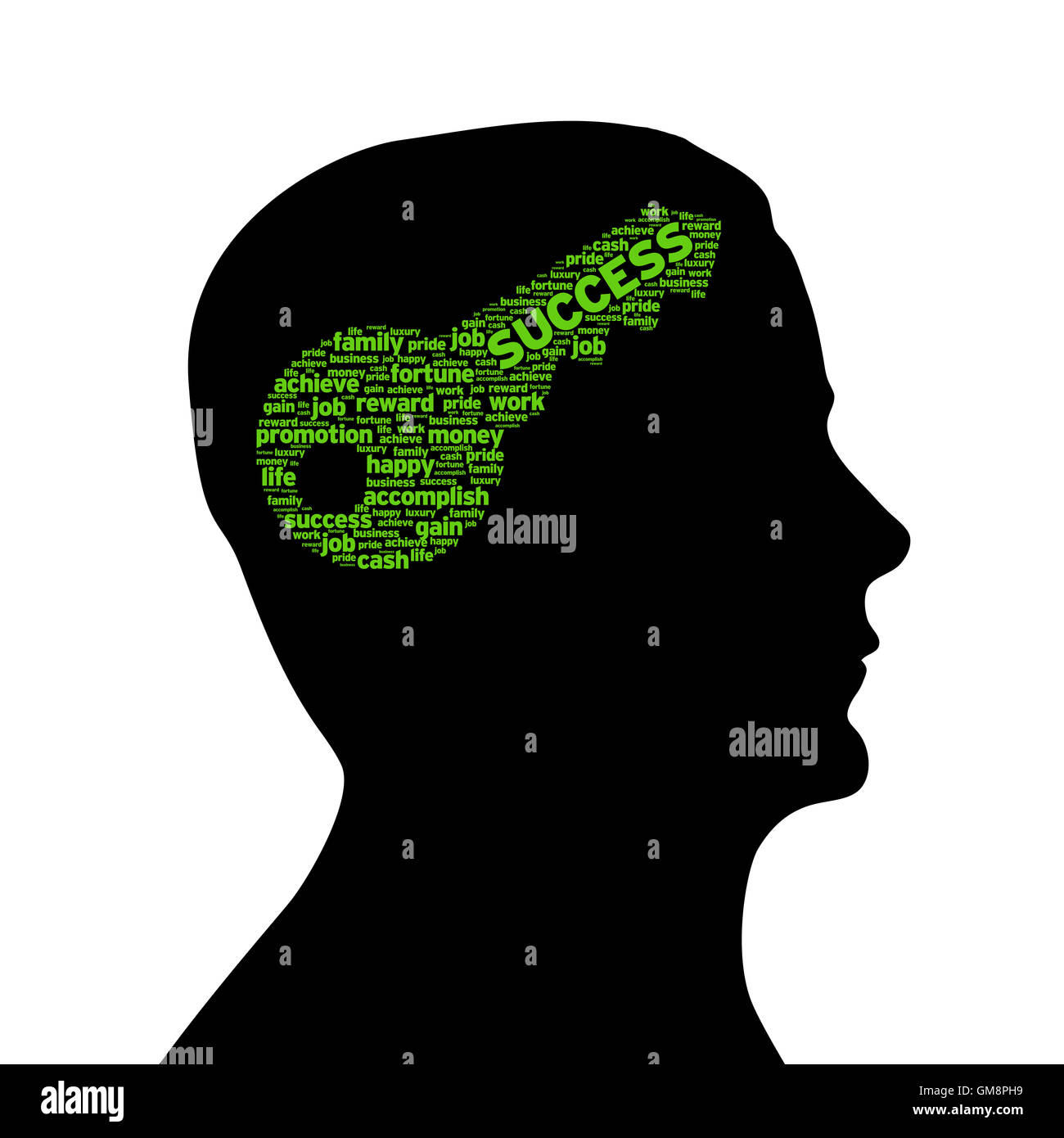 Silhouette head - Key to success Stock Photo - Alamy