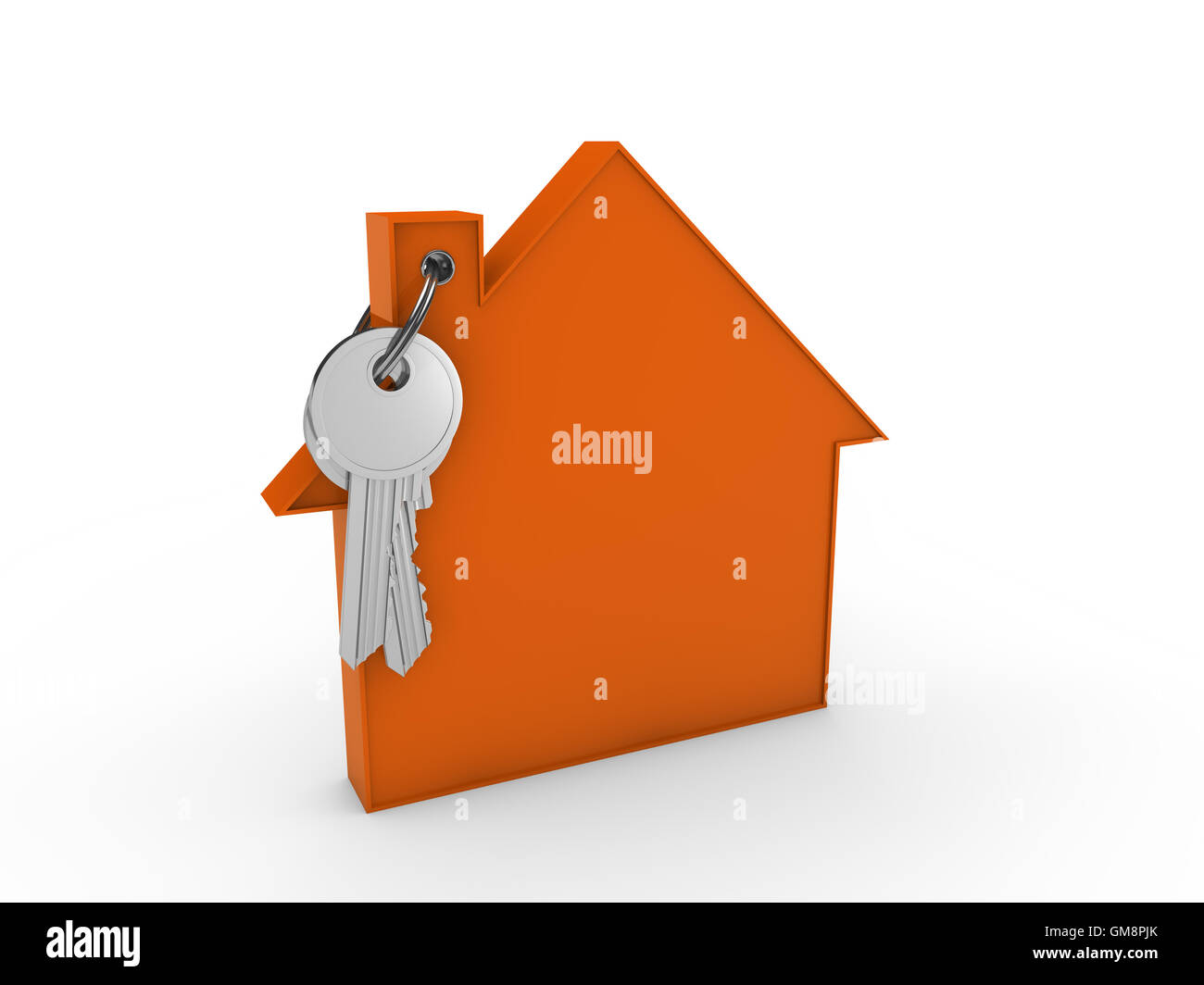 3d house key orange Stock Photo - Alamy