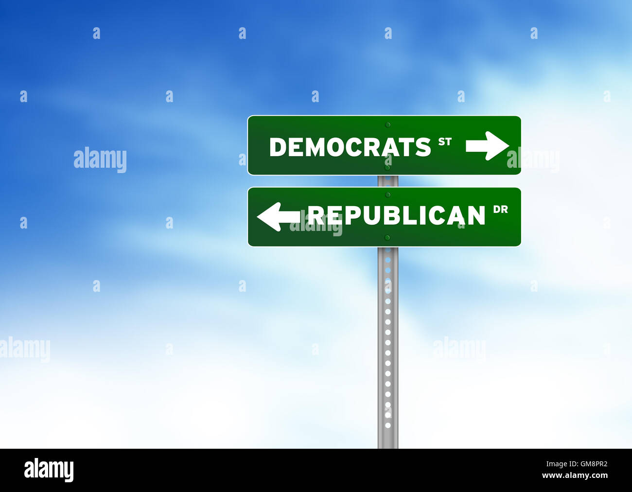 Democrats and Republican Road Sign Stock Photo - Alamy
