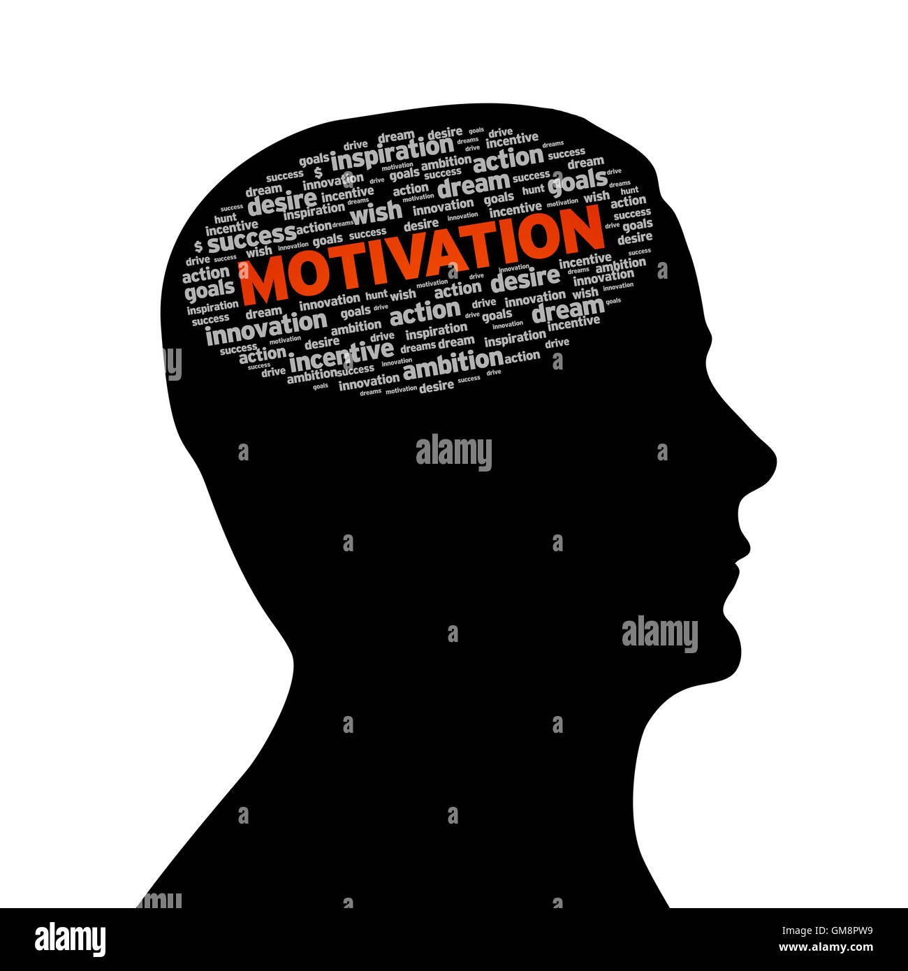 Silhouette head - Motivation Stock Photo - Alamy