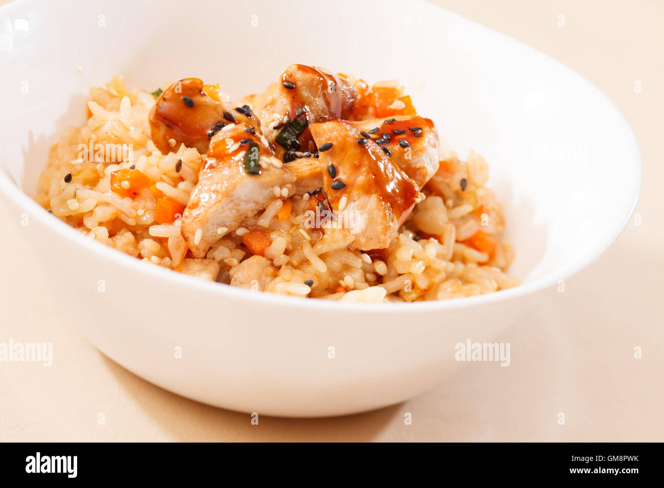 rice with chicken Stock Photo - Alamy