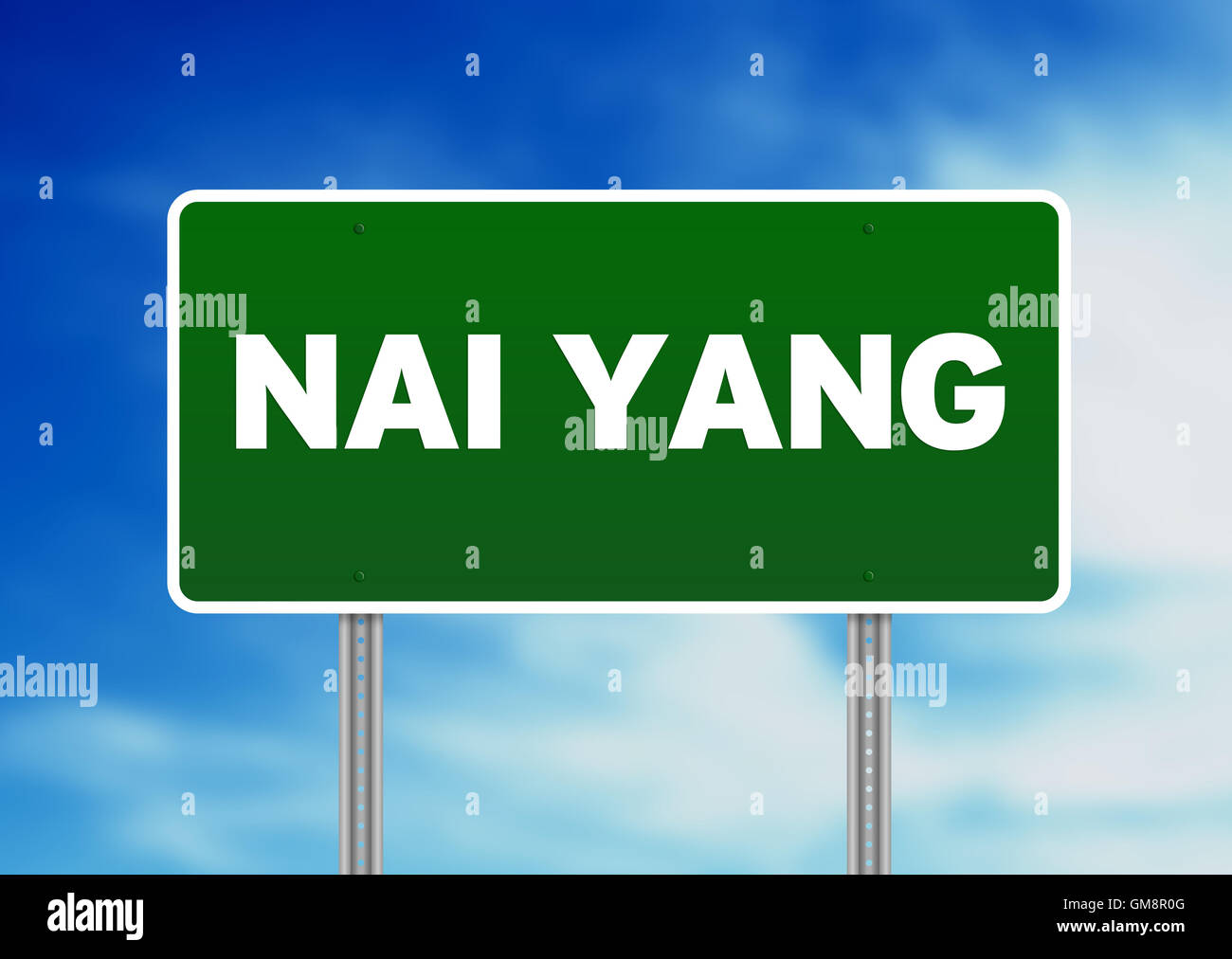 Green Road Sign - Nai Yang, Thailand Stock Photo - Alamy