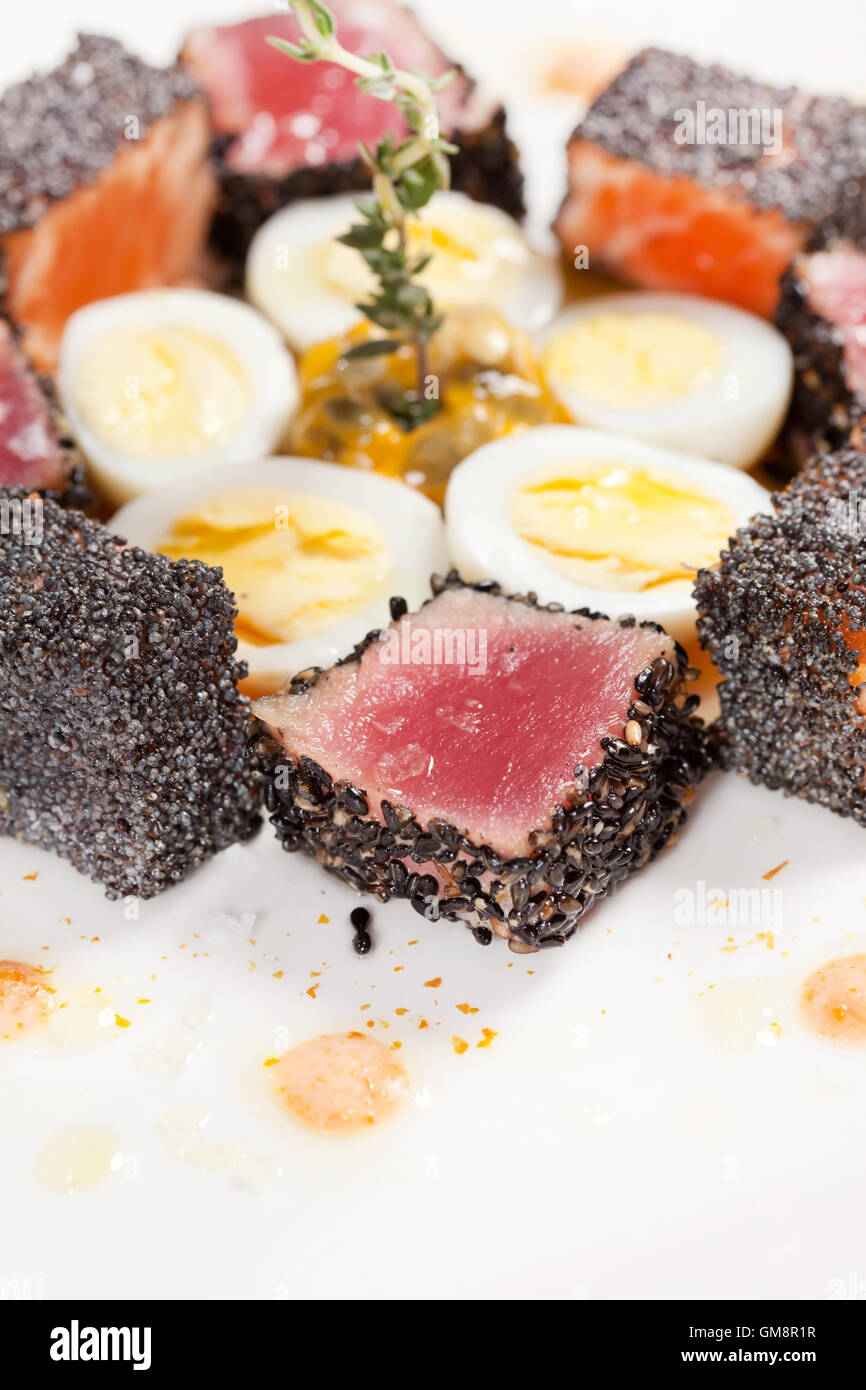 fish wth black sesame Stock Photo - Alamy