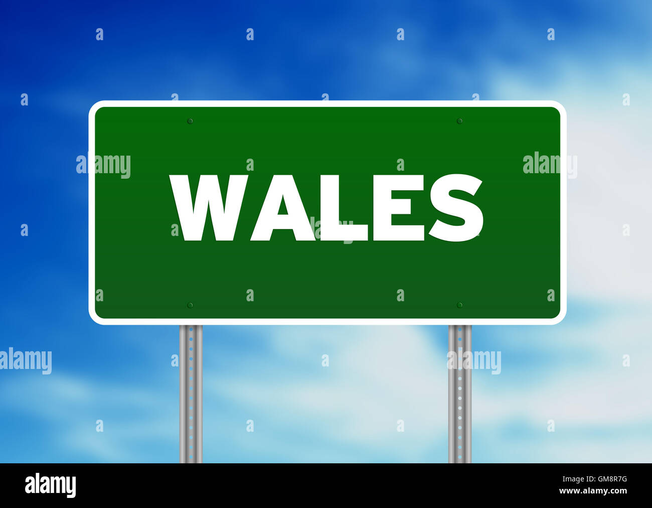 Wales Highway Sign Stock Photo - Alamy