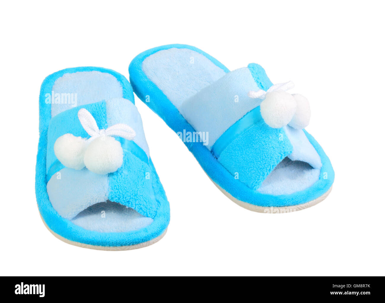 Domestic blue slippers Stock Photo - Alamy