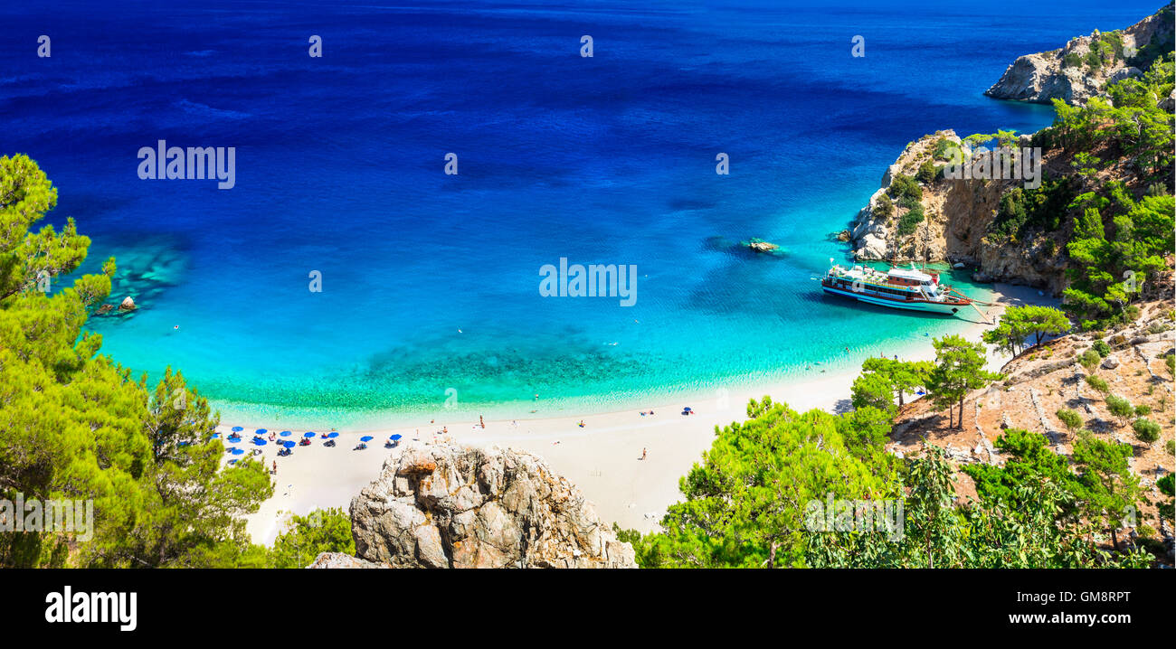 beautiful scenic beach Apella. Karpathos island, Greece Stock Photo - Alamy