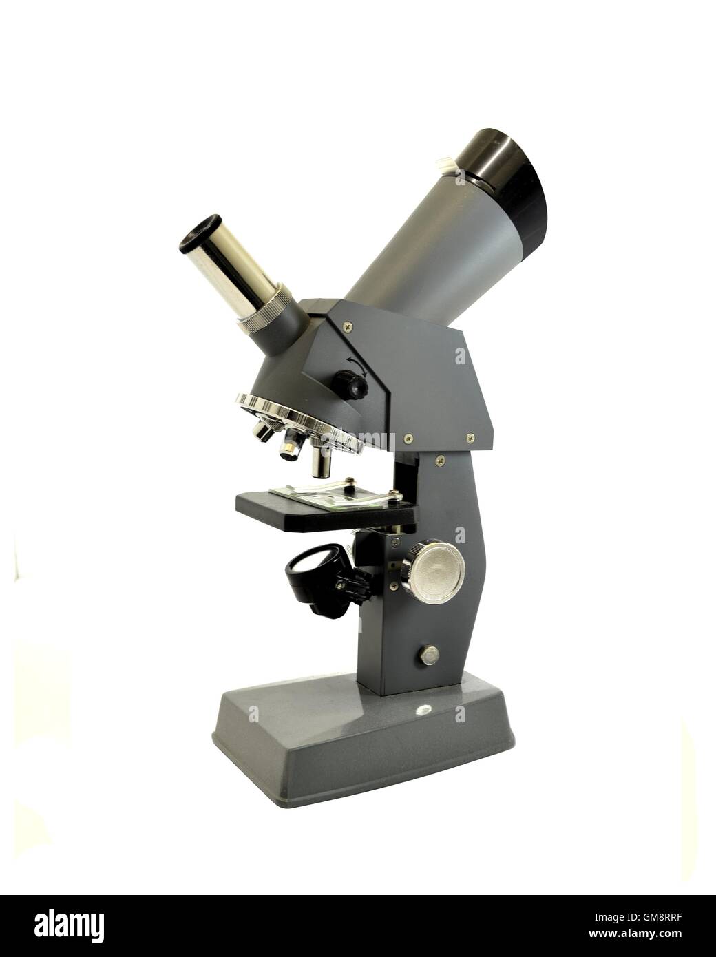 Microscope isolated on white Stock Photo - Alamy