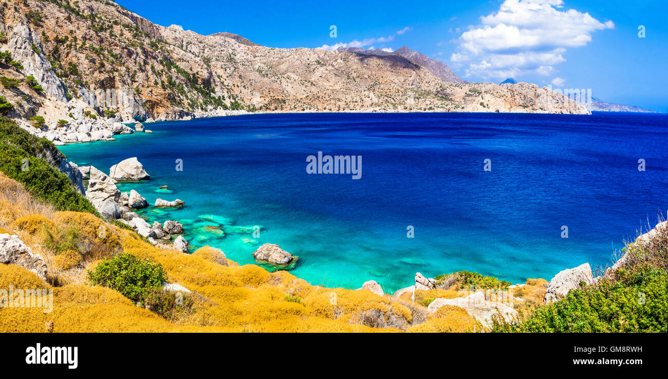 amazing scenic beaches of Karpathos island - Apella Stock Photo - Alamy