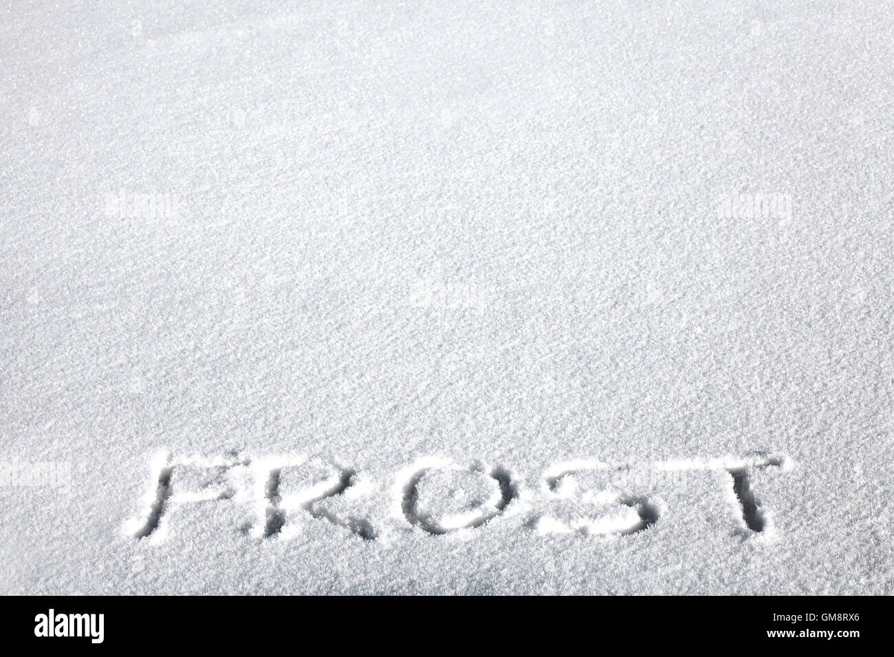 Inscription on the Snow Stock Photo - Alamy