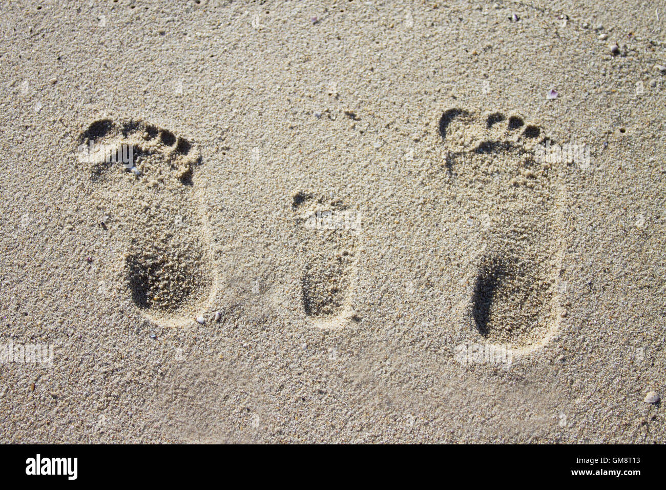 Three family footprints in sand Stock Photo - Alamy