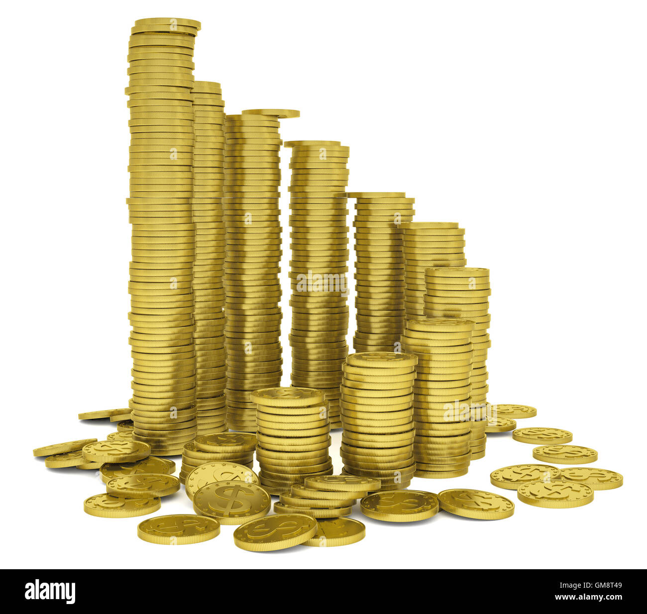 Stack of gold coins Stock Photo - Alamy