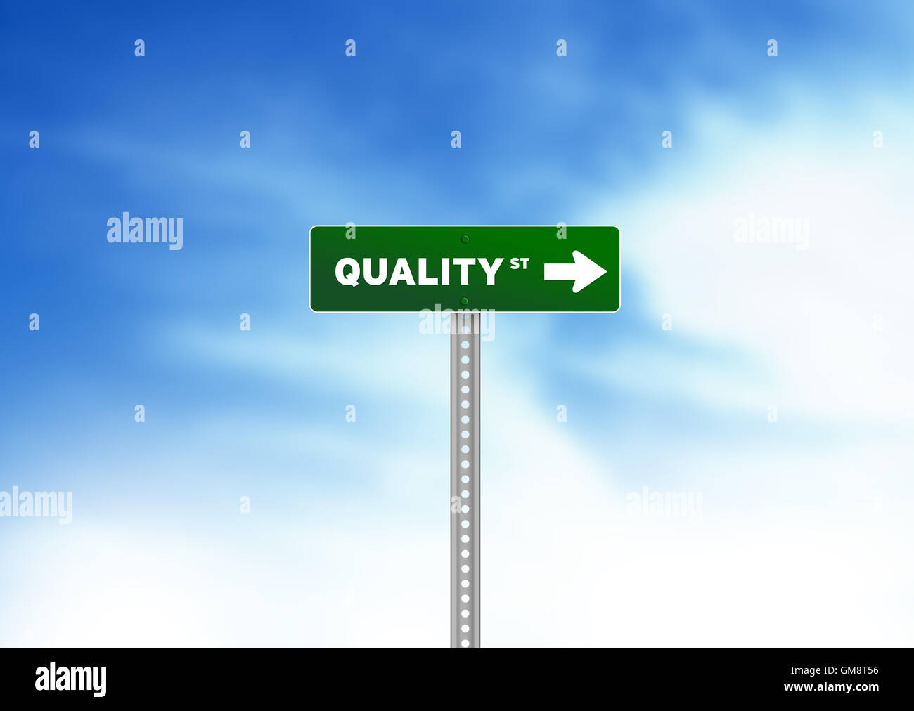 Quality road sign Stock Photo - Alamy