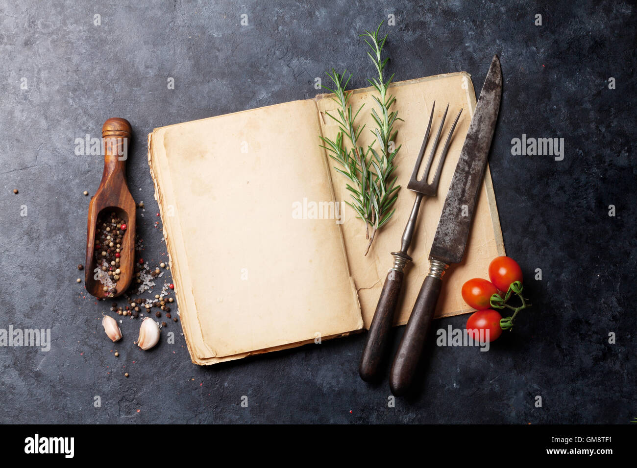 Top view blank cookbook hi-res stock photography and images - Alamy