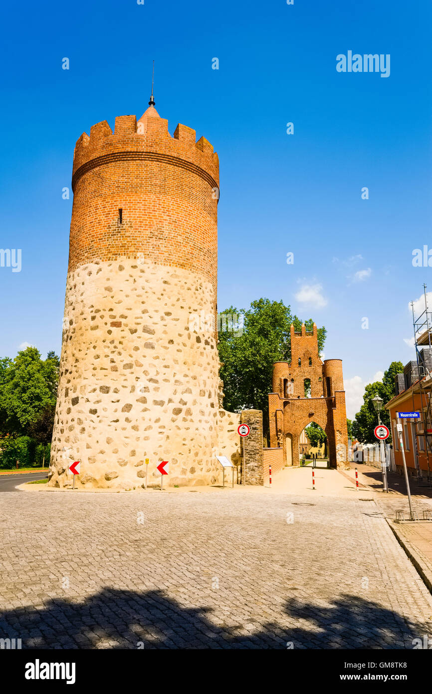Pulverturm Tower and Berlin Gate in Mittenwalde, Brandenburg, Germany ...