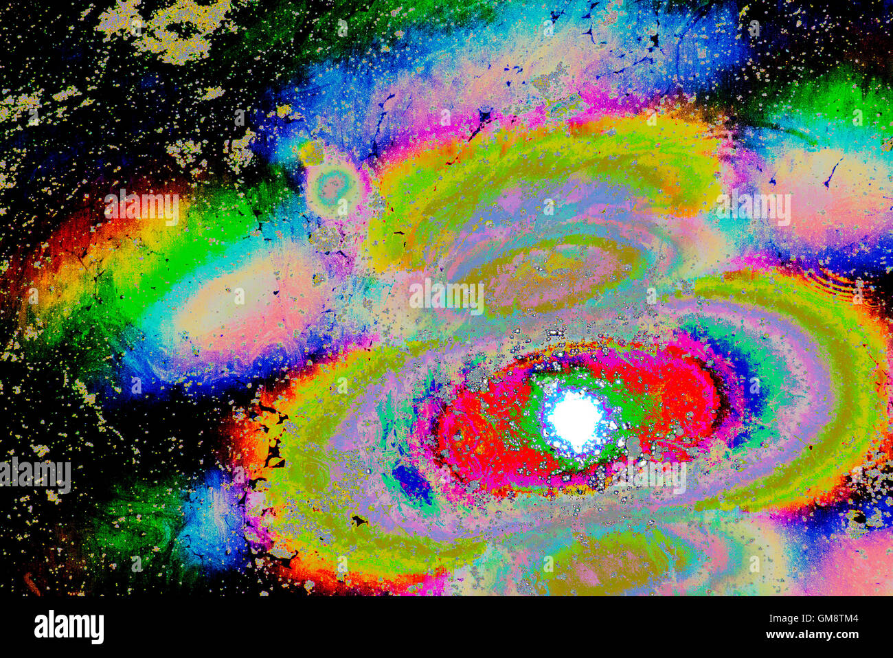 Oil slick on water colorful patterns Stock Photo - Alamy
