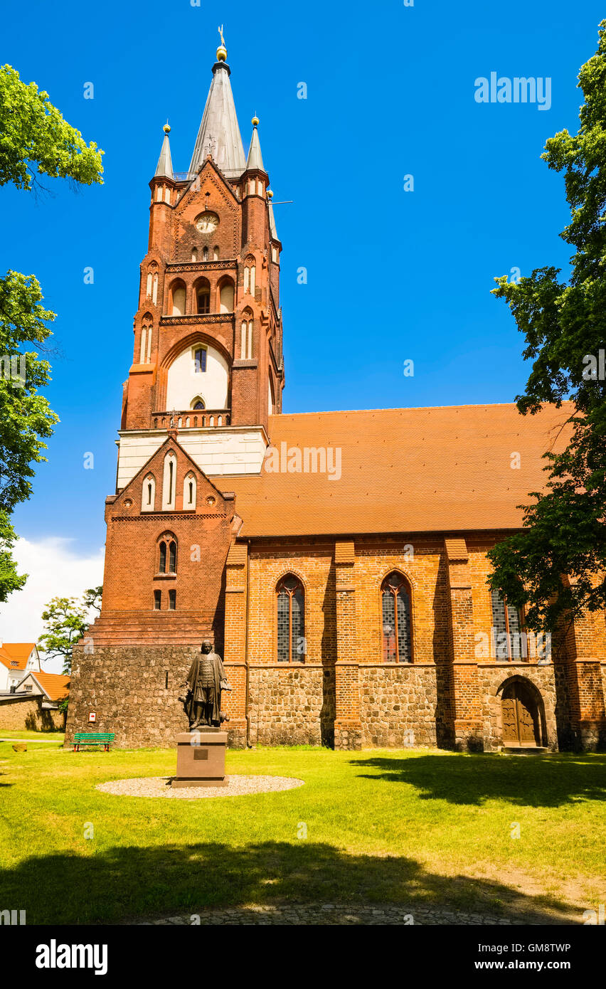 Monument of Paul Gerhardt in front of St. Moritz Church, Mittenwalde ...