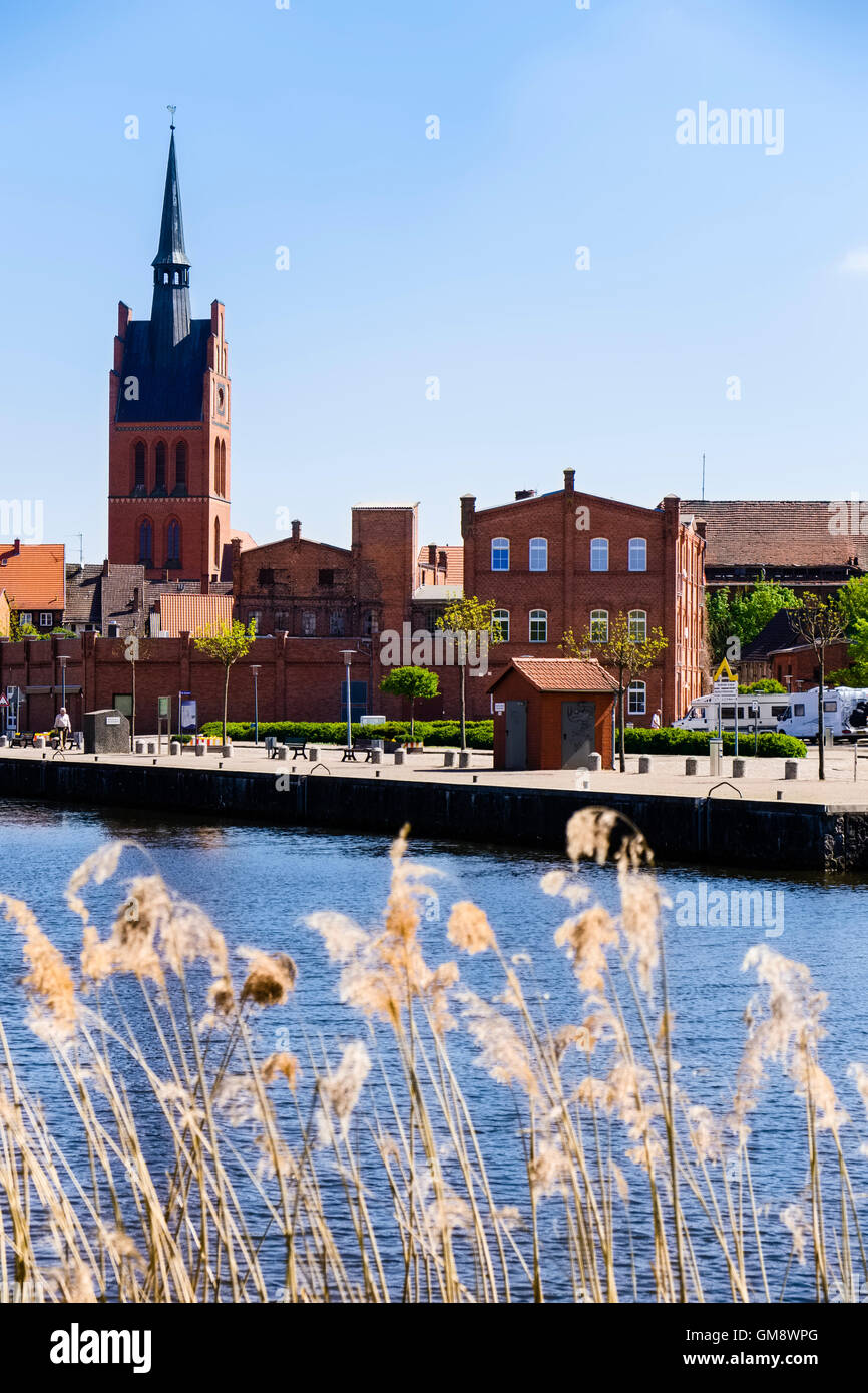 Port at Elde River, Grabow, Mecklenburg Western Pomerania, Germany ...