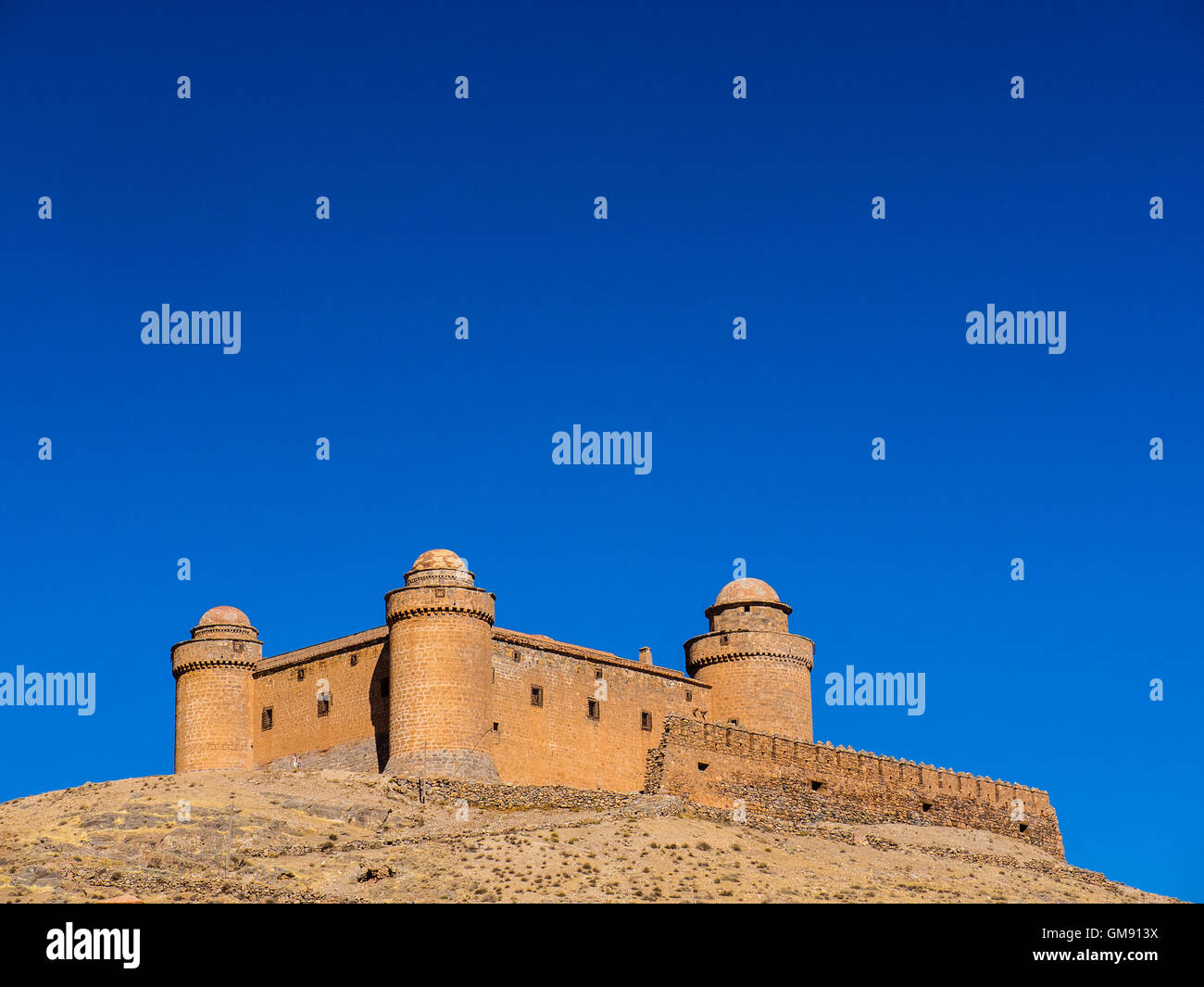 Castle La Calahorra, an imposing hilltop castle, is located in La ...
