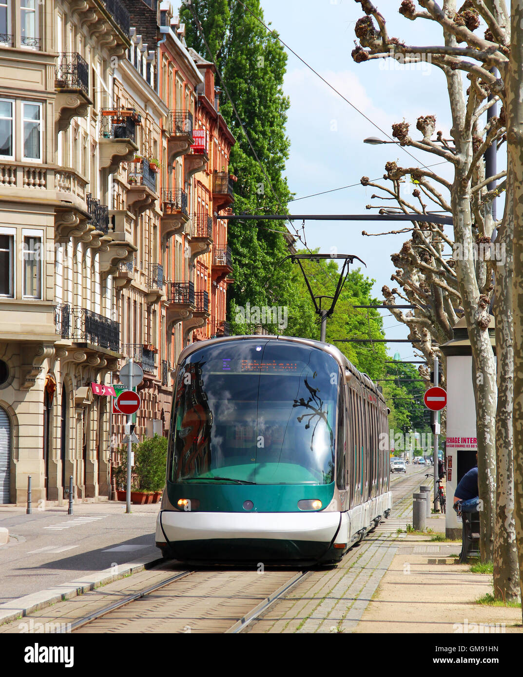 STRASBOURG, FRANCE - May 06, 2013: Tram in the center of Strasbourg ...