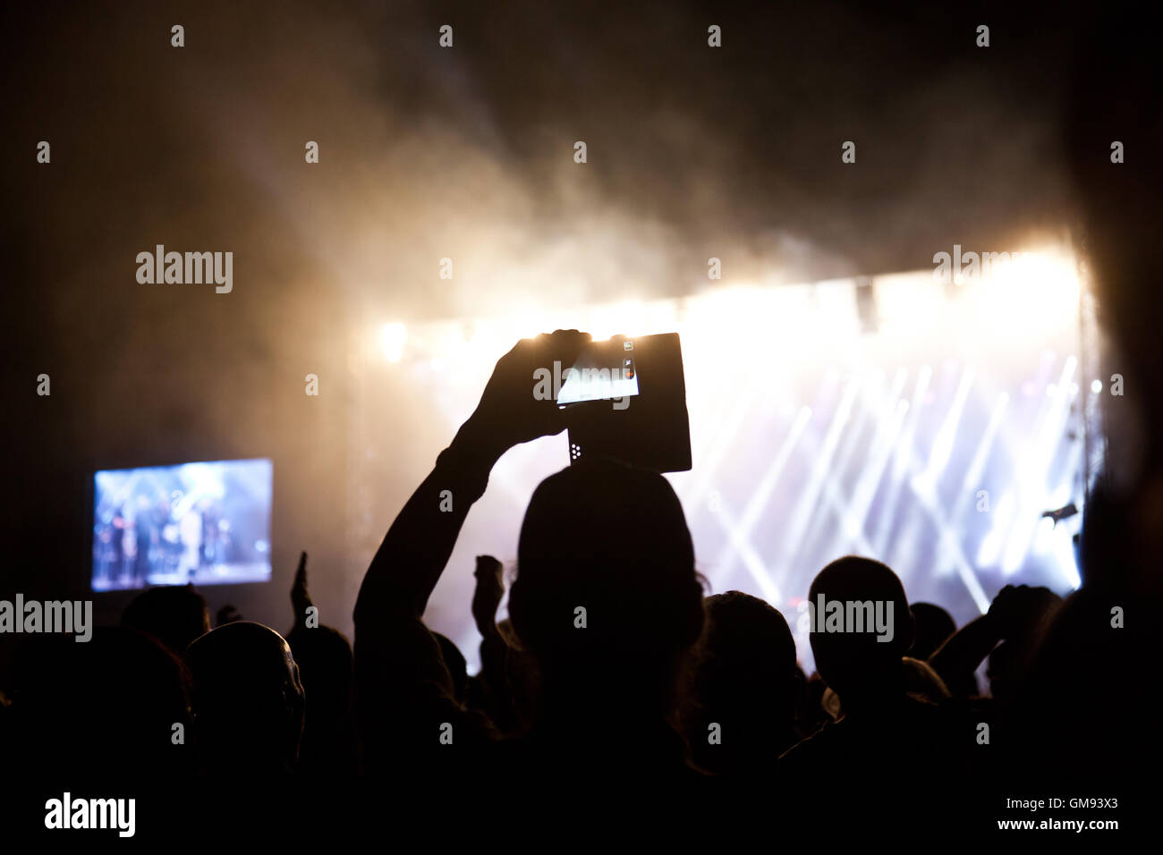 Rock concert singer crowd hi-res stock photography and images - Alamy