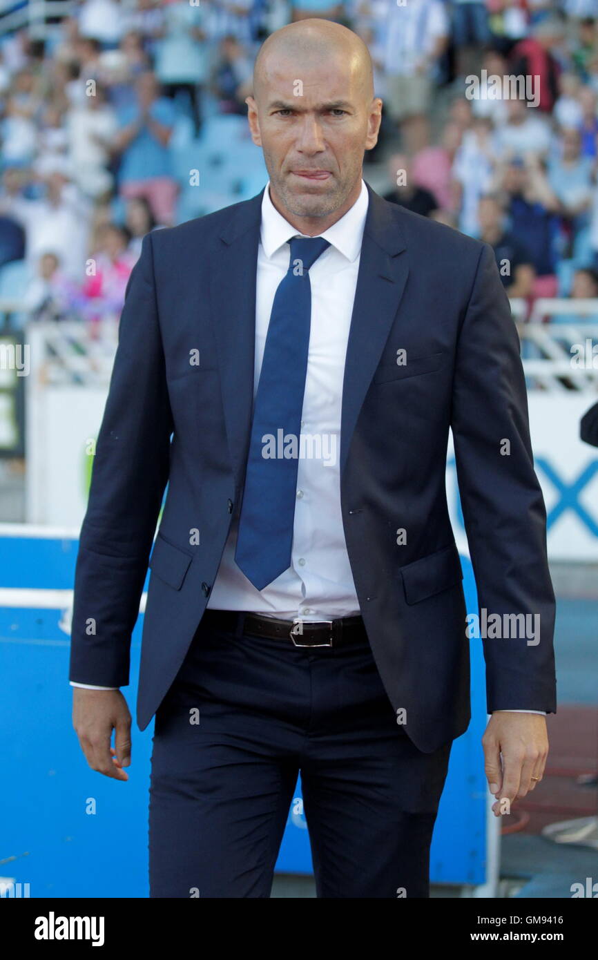 San Sebastian, Spain. August 21, 2016. Zinedine Zidane coach when real ...