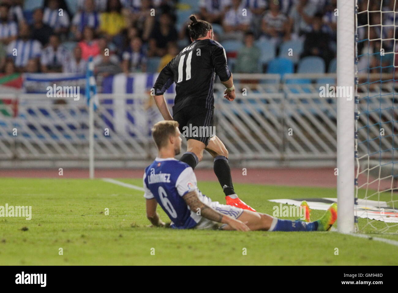 San Sebastian, Spain. August 21, 2016. Gareth Bale in action during the ...