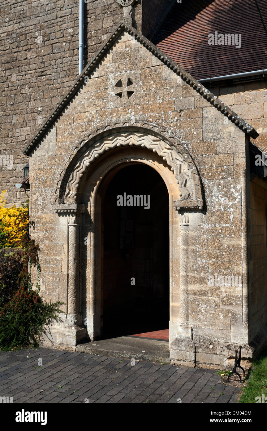 The south doorway, St. Giles Church, Bredon`s Norton, Worcestershire ...