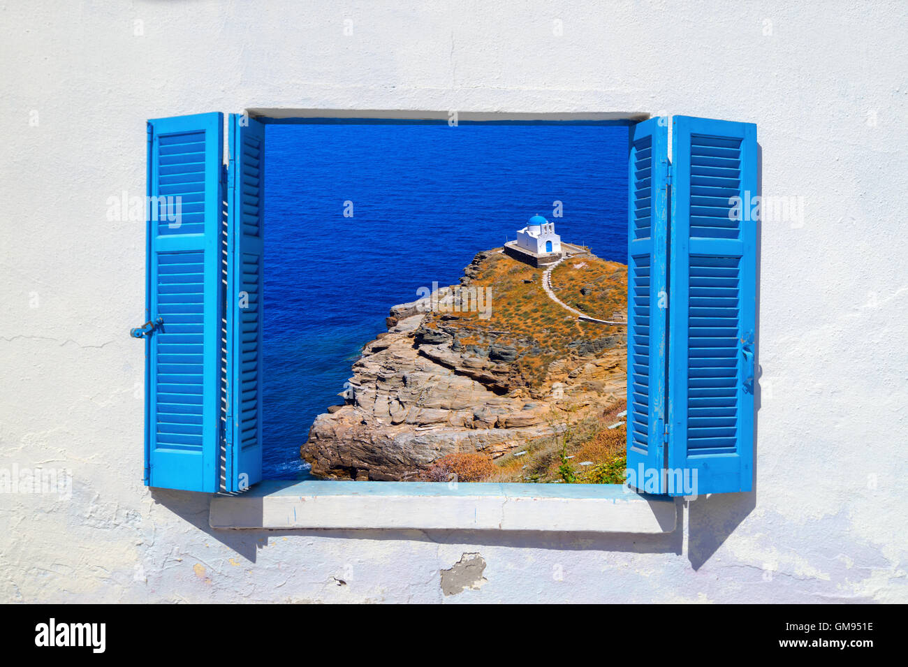 The Church of the Seven Martyrs on Sifnos island, Cyclades Stock Photo ...