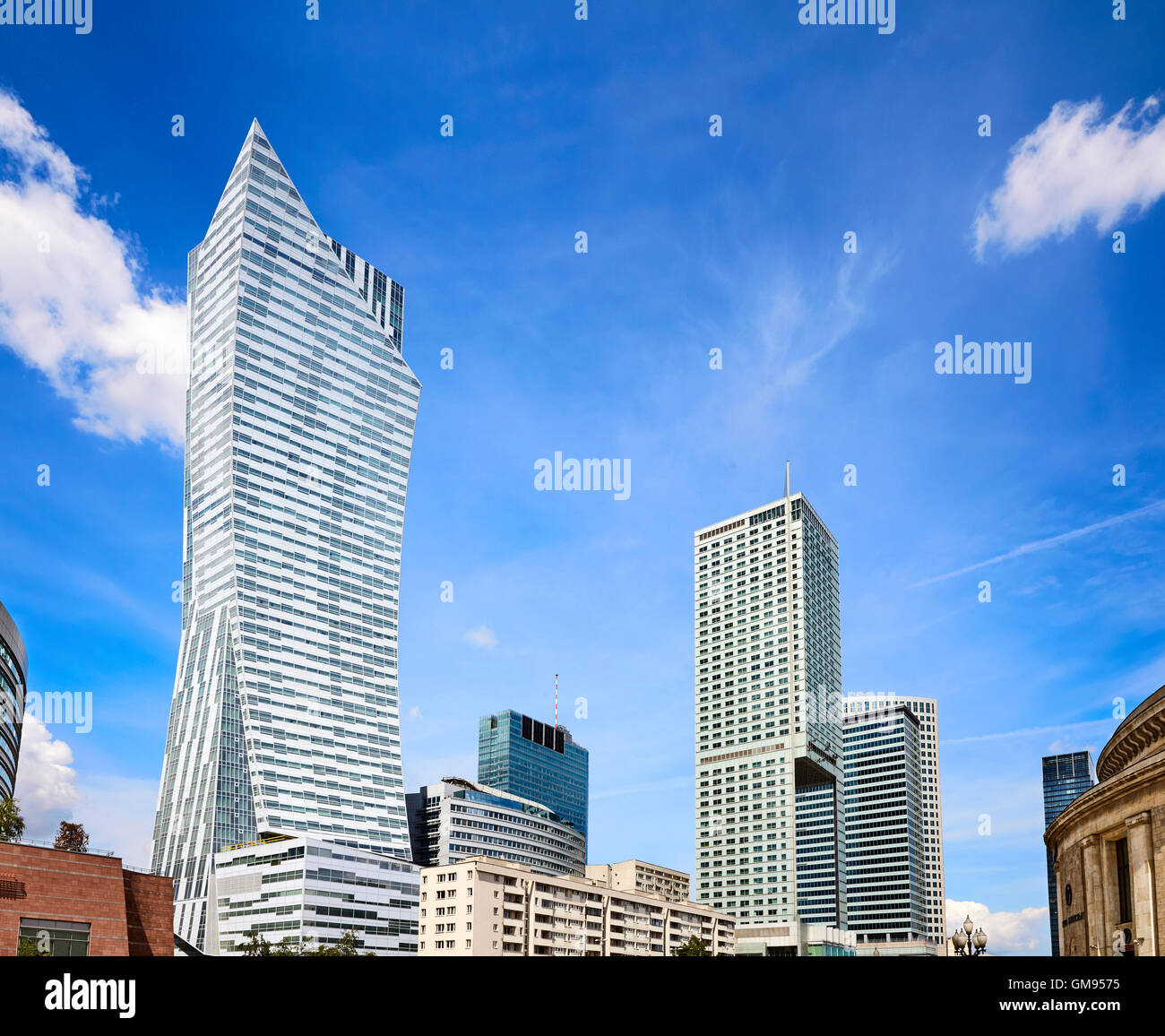 Modern residential and office buildings in the center of Warsaw Stock ...