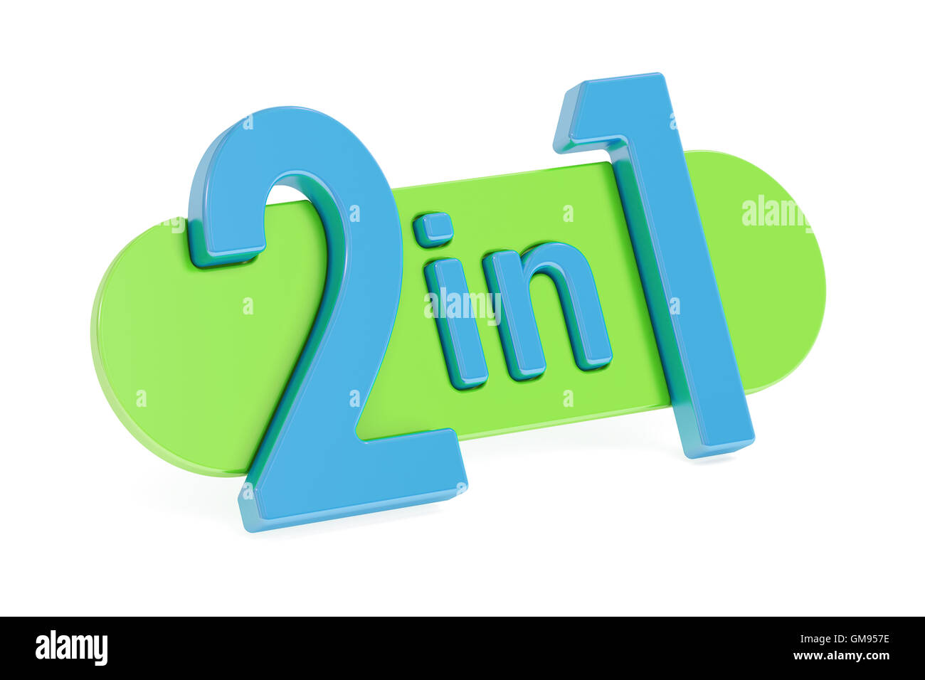 2 in 1 concept, 3D rendering isolated on white background Stock Photo ...