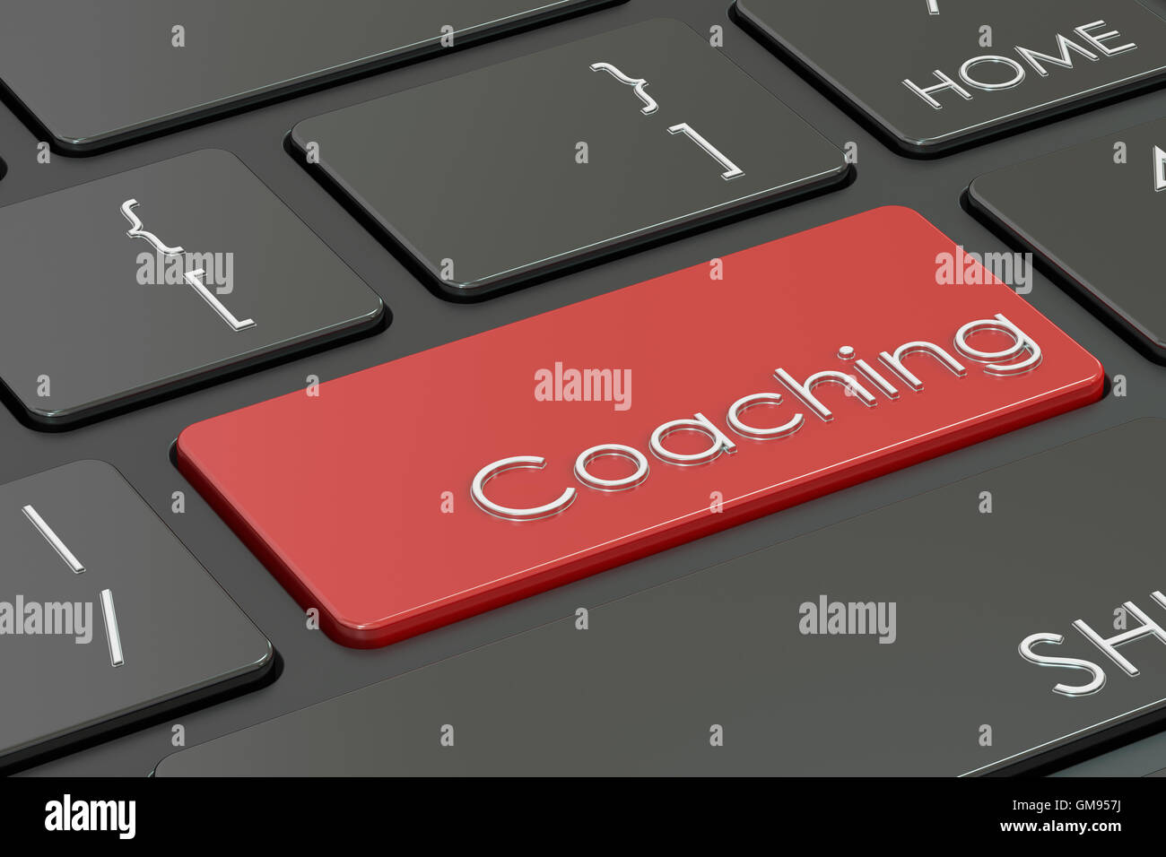 coaching, red hot key on keyboard, 3D rendering Stock Photo - Alamy