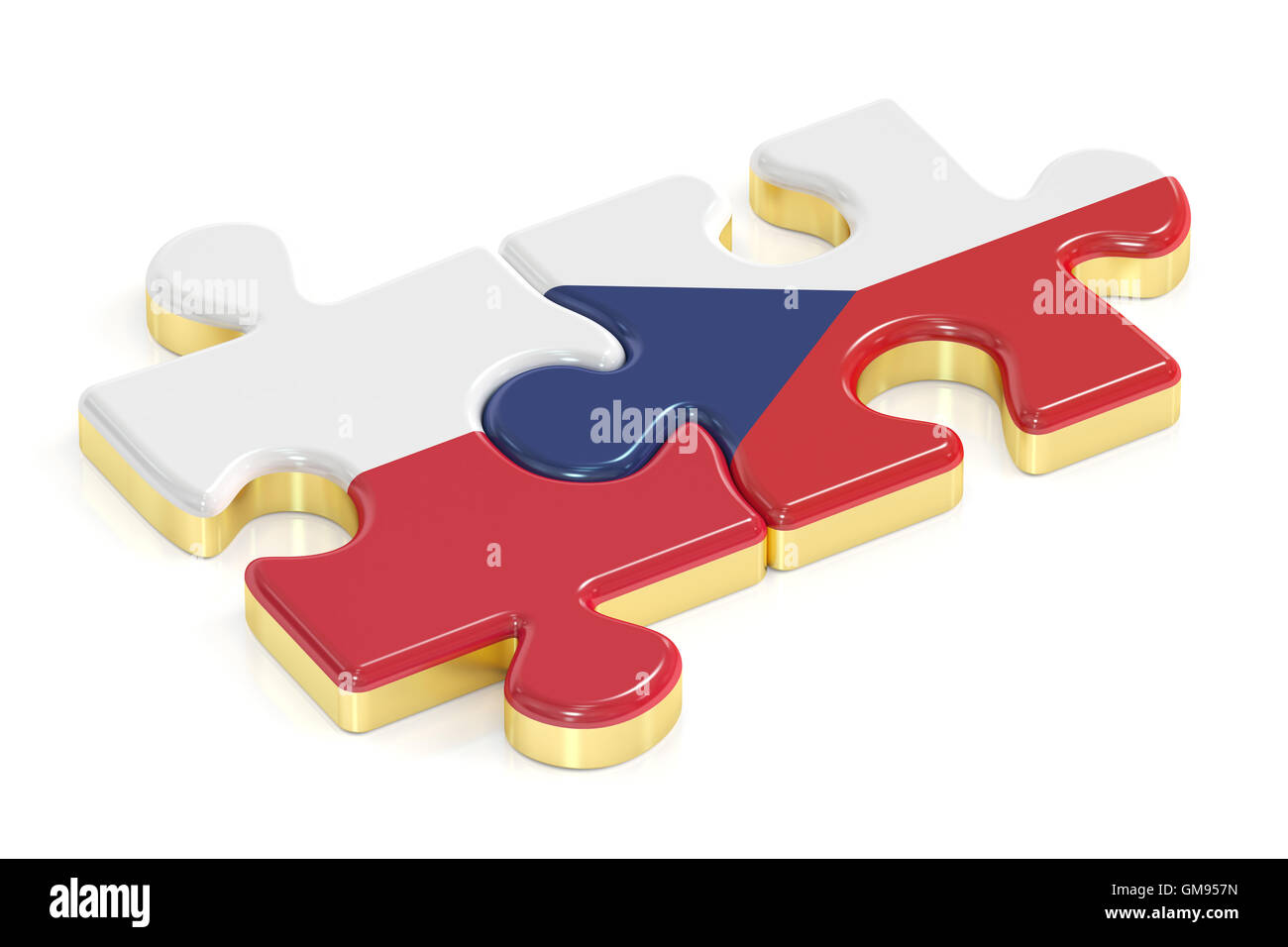 Czech Republic and Poland puzzles from flags, 3D rendering Stock Photo ...