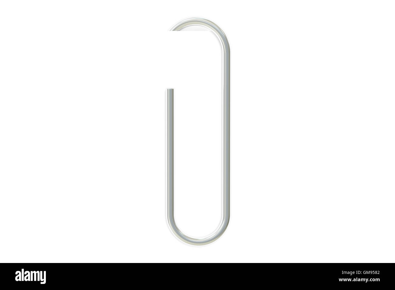 paperclip and paper, 3D rendering isolated on white background Stock ...