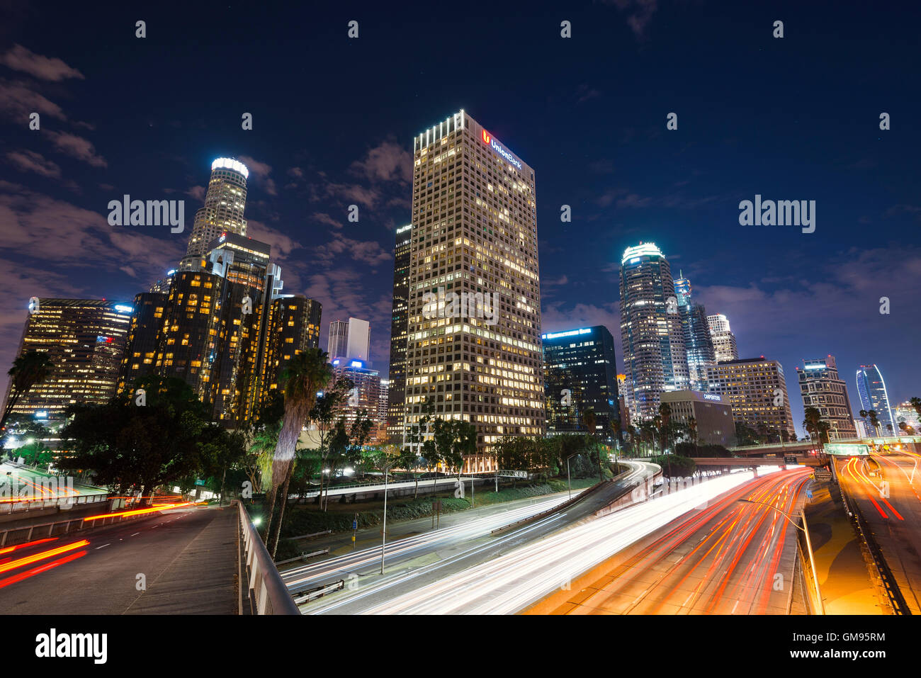 USA, California, Los Angeles, downtown at night Stock Photo - Alamy