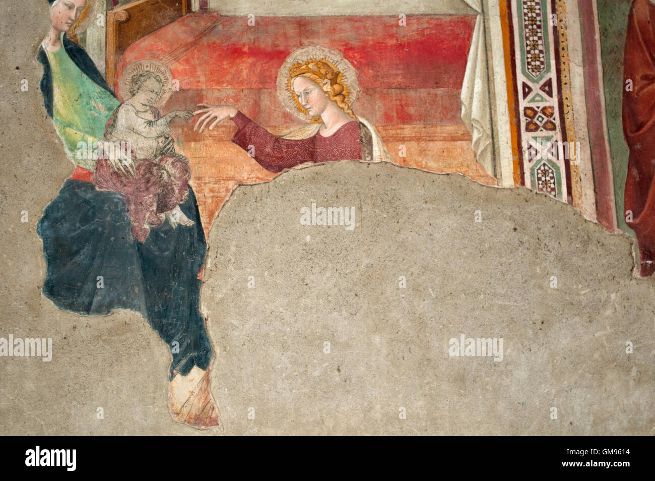 Detail of a fresco in San Domenico Church in Arezzo - Italy Stock Photo ...