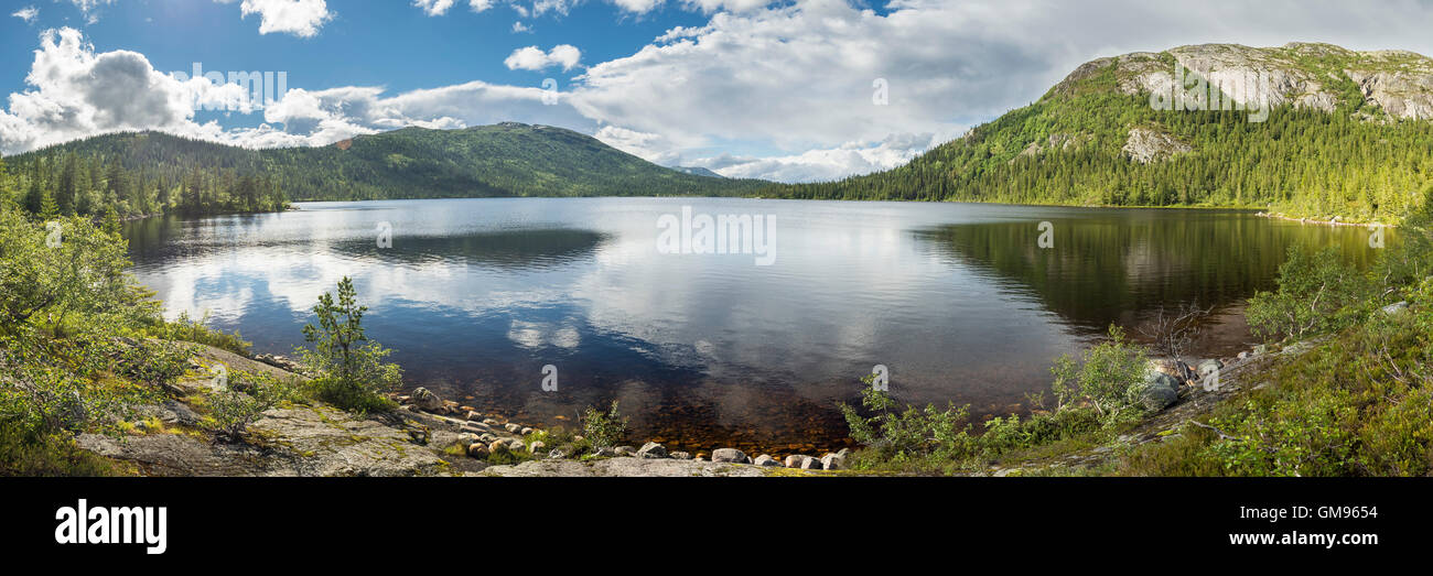 Norway, Southern Norway, Telemark, Notodden, Litfjell, Gavlesja lake ...
