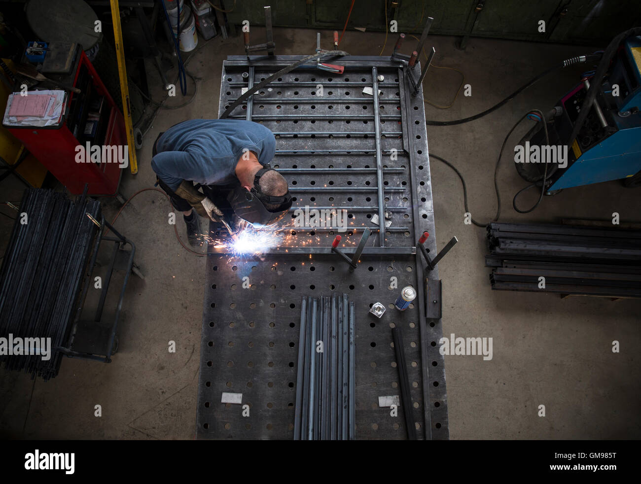 Welder welding railing hi-res stock photography and images - Alamy