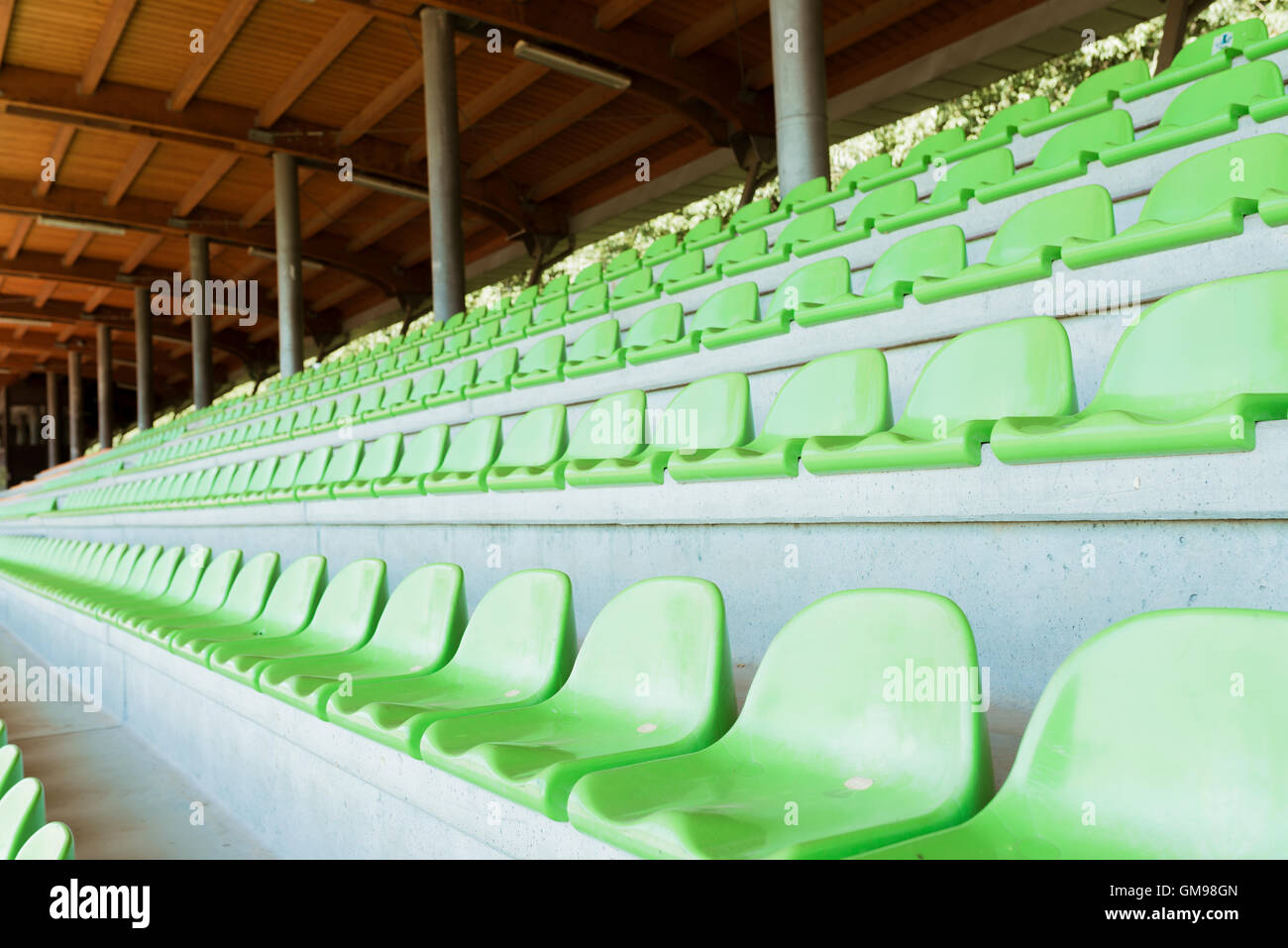 Row of seats in sport stadium Stock Photo - Alamy
