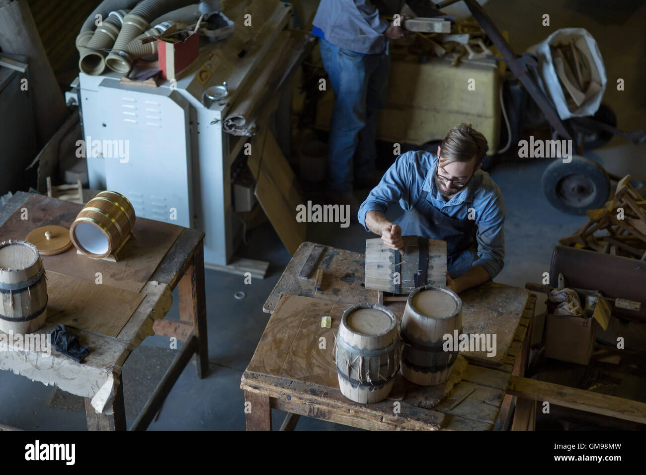 South Africa, Cape Town, cooper making wine barrels Stock Photo - Alamy