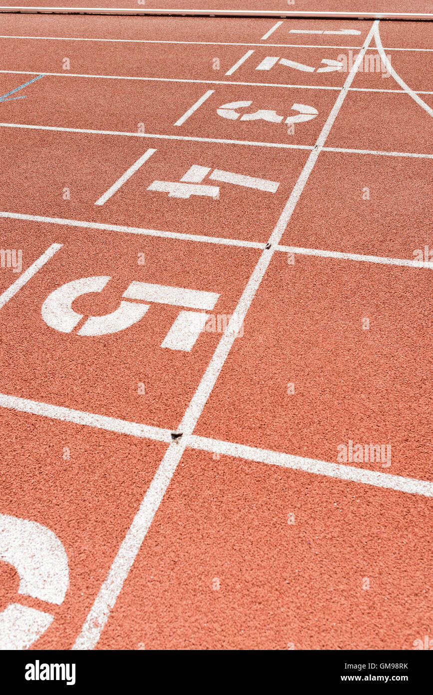 Tartan track, numbers Stock Photo - Alamy